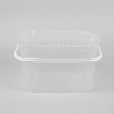 China 20cm Clear Plastic Ice Bucket 3L Food Grade Leakproof Pail for sale
