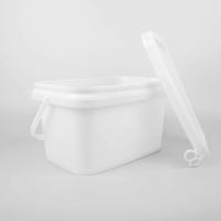 China 5L PP Tool Storage Bucket White Square Plastic Bucket Rectangular Heavy Duty for sale