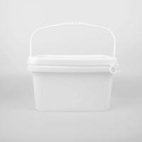China 5L PP Tool Storage Bucket White Square Plastic Bucket Rectangular Heavy Duty for sale
