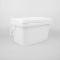 China 5L PP Tool Storage Bucket White Square Plastic Bucket Rectangular Heavy Duty for sale