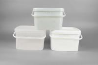 China 5L Food Grade White Square Polypropylene Bucket with Lid - 25×17×15.8cm Dimensions, -40℃ to 110℃ Temperature Range for sale