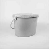 China ISO9001 Certified 10 Liter Oval Plastic Bucket - PP Material Gray Industrial Pail for sale
