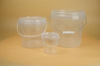 China Clear Customizable Plastic Bucket 1L-20L Durable Transparent Pail for Food Storage for sale