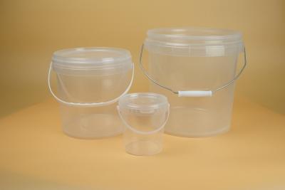China Clear Customizable Plastic Bucket 1L-20L Durable Transparent Pail for Food Storage for sale