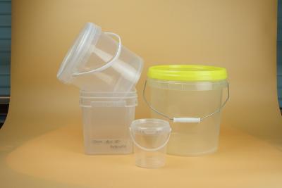 China Food Grade Clear Plastic Bucket Custom Sizes B010-B200 SGS FDA ISO9001 for sale