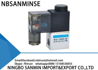 China 2V Series DC 12 Volt Pneumatic Solenoid Valve 2 Way 2 Position Direct Drive / Guide Type Action for sale