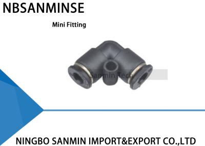 China PV - C Compact One Touch Fitting Mini Fittings Tube Union Elbow Air Connector Quick Air Pneumatic Connect Sanmin for sale