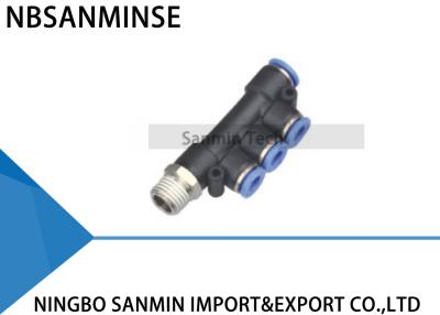 China One Touch Plastic 5 Way Air Quick Pneumatic Connection Fitting R Thread Hose connector PKD five pipe joint Sanmin for sale