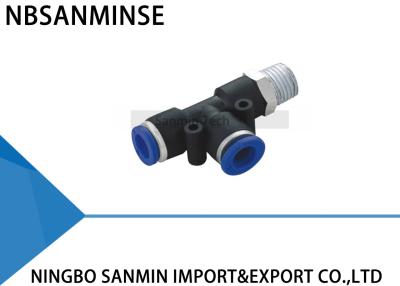 China PST Air Compressor Parts Controller Pneumatic Air Fittings Male Run Tee Fitting Sanmin for sale