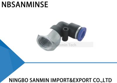 China PLF Tube Air Pneumatic Push In Plastic Female Elbow Fitting Tube Thread Sanmin for sale