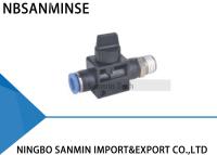 China HVFS Pneumatic Flow Control Valve Hand Hose To Thread Connector Push In 2Way / 3 Way Fittings Sanmin for sale
