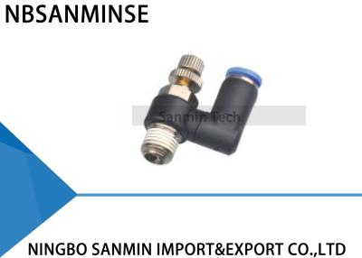 China SS Male Thread Pneumatic Air Speed Throttle Flow Control Valve Fittings Swivel Connector Sanmin for sale