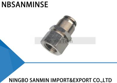 China PMFT All Metal Brass Fitting Female Thread One Touch Pneumatic Air Fittings Bulkhead Connector for sale