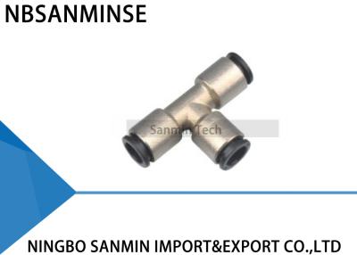 China PEP Union Tee All Brass Body With Plastic Sleeve Push To Connect Tube Fittings for sale