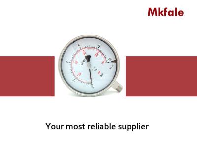 China 6 Inch Manometer Liquid Pressure Gauge With SMSS 160mm Back / Bottom for sale