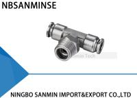 China NBSANMINSE SSPT M5 M6 1/8 1/4 3/8 1/2 SS316L Stainless Steel Push In Pneumatic Food Grade Male Branch Tee Fitting for sale