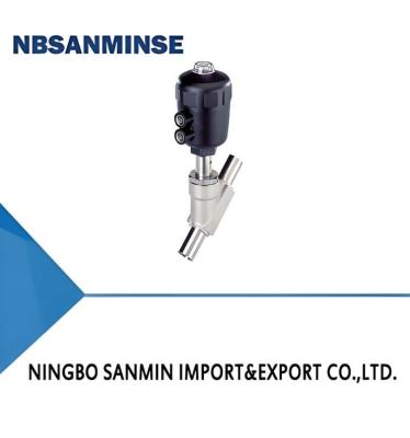 China Pneumatically operated 2/2 way angle seat valve CLASSIC   Stainless steel body with PPS actuator for sale