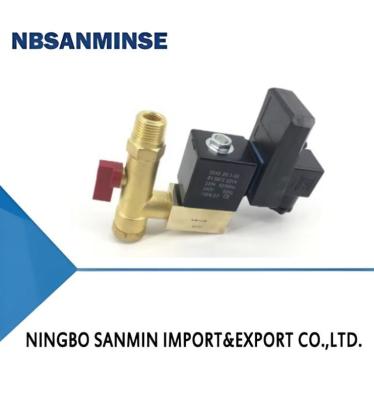 China SR-G-15 4Mpa G 1/2 High Pressure Solenoid For Electronic Drain Valves Air Compressor Valve Brass Solenoid Drainer NBSANMINSE for sale