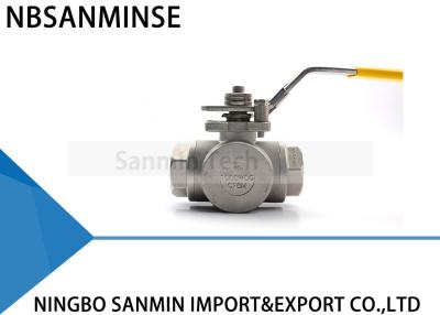 China 3 Way Hydraulic Ball Valve 1 Inch 1000psi WOG CF8M3K-1 Stainless Steel SS316 Oil And Gas Pipe Line for sale