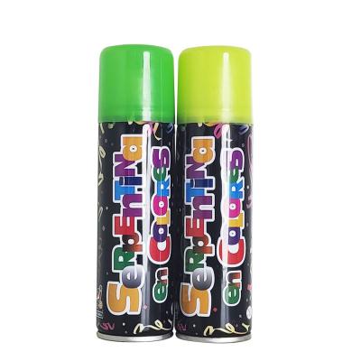 China ODM Decoration Crazy Ribbon Spray Party Biodegradable Colorful Silly String for sale