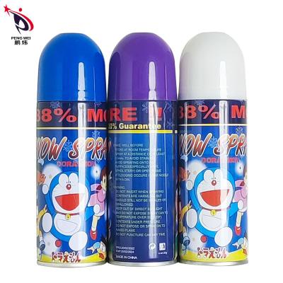 China Fashion Non Flammable Colorful Foam Snow Spray 250ml For Birthday for sale