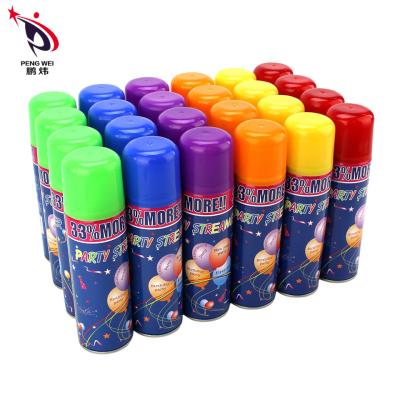 China Non Toxic Silly String Spray Easy To Clean Colorful Christmas Halloween Party Crazy String for sale