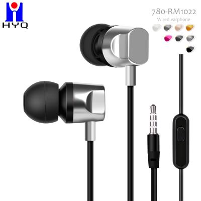 China Wholesale 1.2M Round Cable In Ear Earbuds Metal Wired Earphones 16 Ohm 100dB for sale