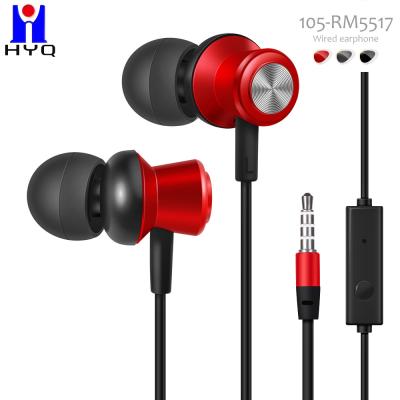 China Wired In Ear Earphones Noise Cancelling Stereo Earbuds with Microphone 3.5mm Plug 10mm Speaker for sale