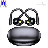 China Black ABS True Wireless Stereo Earhook Earbuds Bluetooth V5.1 55mAh Battery for sale