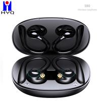 China Black ABS True Wireless Stereo Earhook Earbuds Bluetooth V5.1 55mAh Battery for sale
