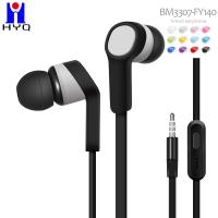 China OEM Plastic Housing Wired In Ear Earphones 32ohm Stereo Sound with Mic 3.5mm Jack for sale