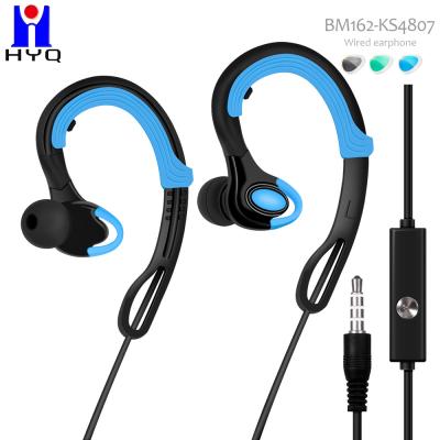 China Wired In Ear Earphones 60mW Heavy Bass Earbuds 10mm Speaker 3.5mm Jack with Ear Hooks for sale