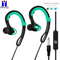China Wired In Ear Earphones 60mW Heavy Bass Earbuds 10mm Speaker 3.5mm Jack with Ear Hooks for sale