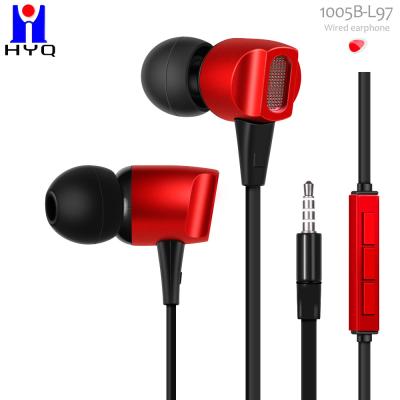 China OEM Metal Wired Earphones 100dB Noise Cancelling Earbuds with Mic 16Ω Impedance for sale