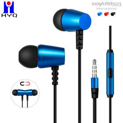 China Magnetic Wired Earphones 10mm Speaker Noise Cancelling Earbuds with Mic 3.5mm for iPhone Android for sale
