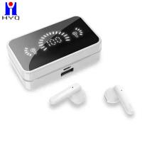 China TWS Bluetooth 5.1 Earbuds with 2000mAh Power Bank Charging Case Digital Display 400mAH for sale