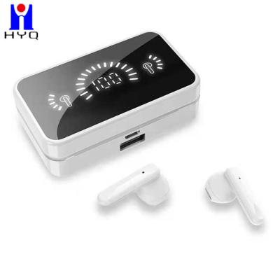 China TWS Bluetooth 5.1 Earbuds with 2000mAh Power Bank Charging Case Digital Display 400mAH for sale