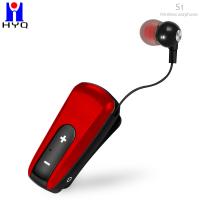 China Collar Clip 10m Retractable Bluetooth Earbuds Dynamic Speaker for sale