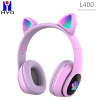 China Dynamic Circle Cute Cat Ear Headphones 100dB Wireless Gaming Headset for sale