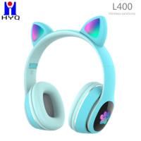 China Dynamic Circle Cute Cat Ear Headphones 100dB Wireless Gaming Headset for sale