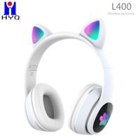 China Dynamic Circle Cute Cat Ear Headphones 100dB Wireless Gaming Headset for sale