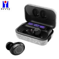 China TWS Bluetooth 5.0 Wireless Earbuds with 2600mAh Power Bank Charging Case 40mAH Battery for sale