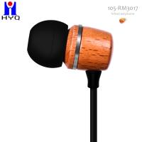 China Wooden Wired In Ear Earbuds 98dB Sensitivity 16 Ohm Impedance Lightweight Music Earphones for sale