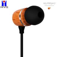 China Wooden Wired In Ear Earbuds 98dB Sensitivity 16 Ohm Impedance Lightweight Music Earphones for sale