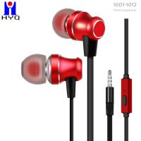 China IPX2 3.5mm Wired Earphone with Microphone Metal Earbuds TPE Flat Cable 10mm Driver 32Ω for sale