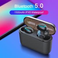 China 1500mAh IPX5 Waterproof Super Bass Power Bank Bluetooth Earphones V5.1 for sale