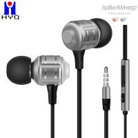 China Wired In Ear Earphones with Mic Volume Control Heavy Bass 3.5mm Metal Headset 32 Ohm for sale
