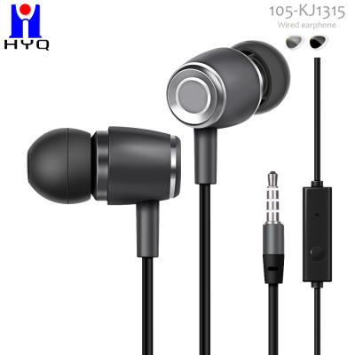 China 3.5mm Bass Wired Earbuds Metal TPE Cable In-Ear Headphones 10mm Driver for sale
