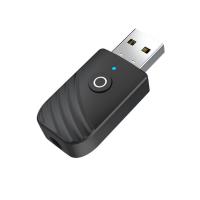 China 10m Audio Transmitter Receiver Adapter Black Light Weight USB Bluetooth 5.0 Wireless for sale