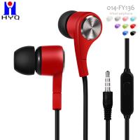 China 120cm Plastic Wired Earphone Round Cable 3.5mm Plug Music Listening Calling for Mobile Phone for sale